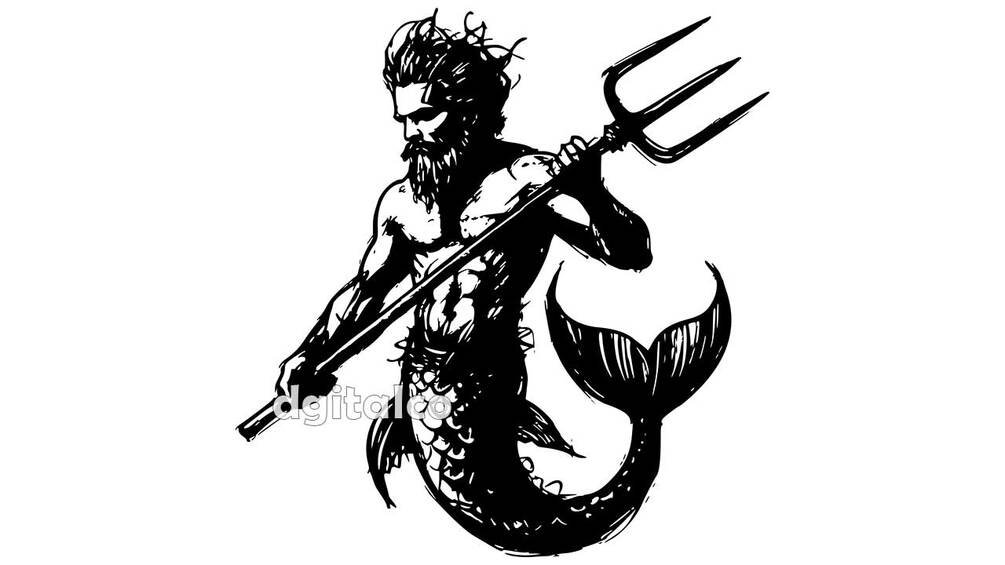 Trident Fork Triton Ink Vector - Artwork for Creative Ventures