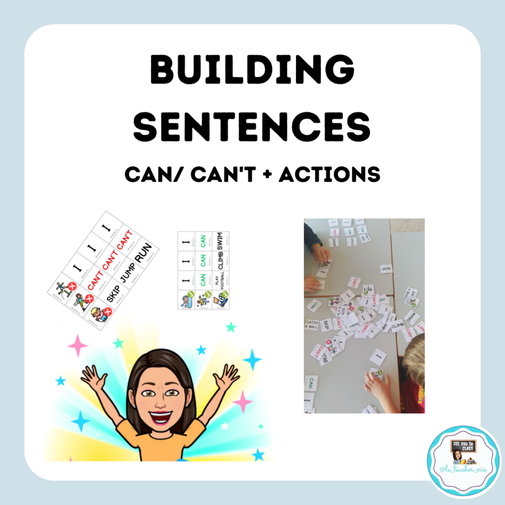 building sentences can / can´t y actions verbs