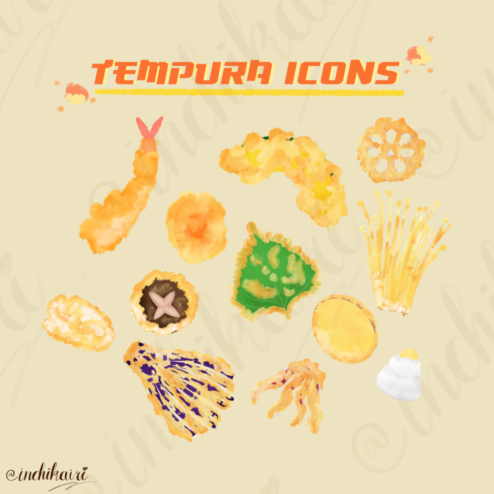 Digital Sticker Set: Tempura (png)