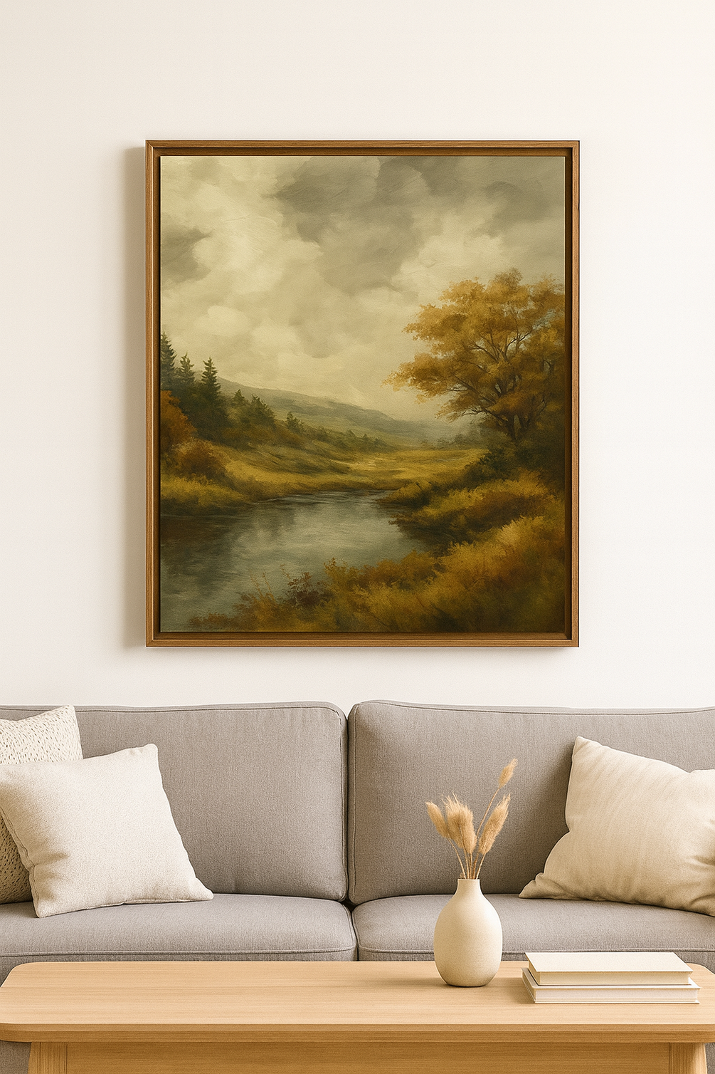 Vintage Fall Landscape Wall Art Autumn Landscape Print Farmhouse River ...
