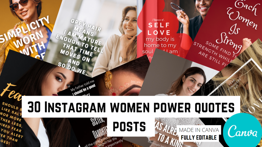 30 Strong Women Quotes Instagram Posts || Canva Instagram Templates ...