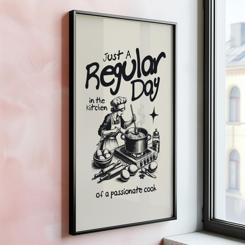 Vintage Kitchen Wall Art | Daily Cooking Vintage Print | Kitchen Vibes ...