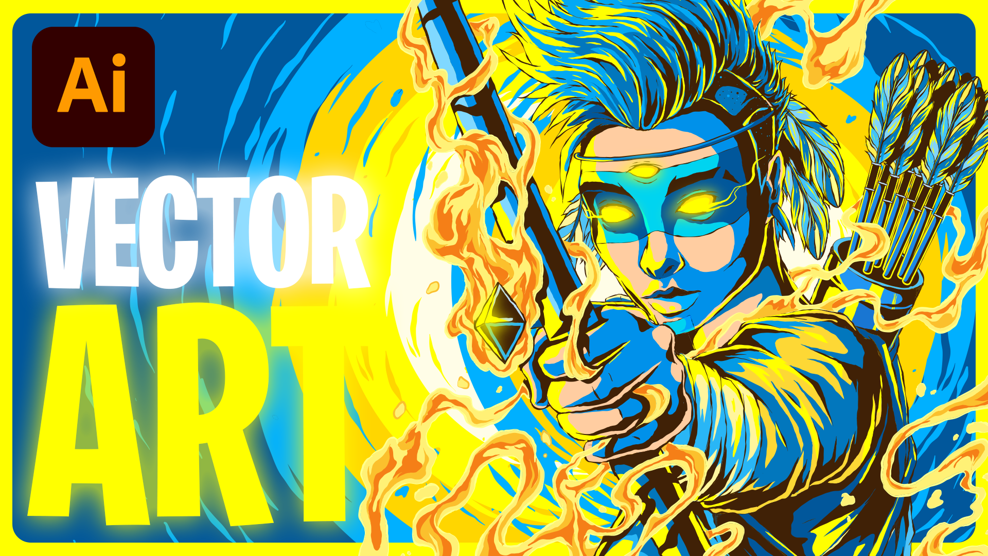 Illustration Process: Fiery Sagittarius Archer Girl in Adobe ...