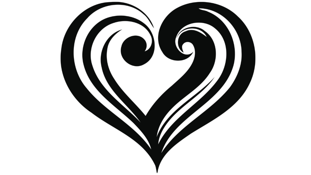 Diseño de Corazón vectorial Negro, Descargable en SVG, PNG, EPS, dxf, jpg