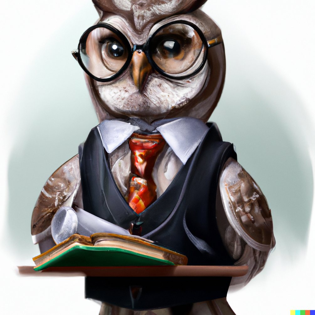 Stern Looking Owl Dressed as a Librarian