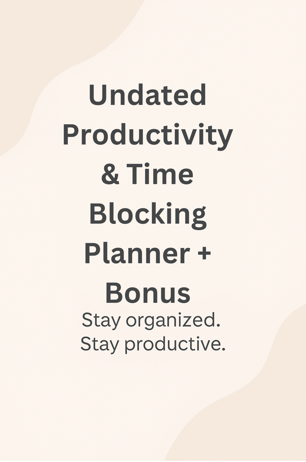 📅 Productivity & Time Blocking Planner – Boost Daily Focus + Bonus Weekly Overview