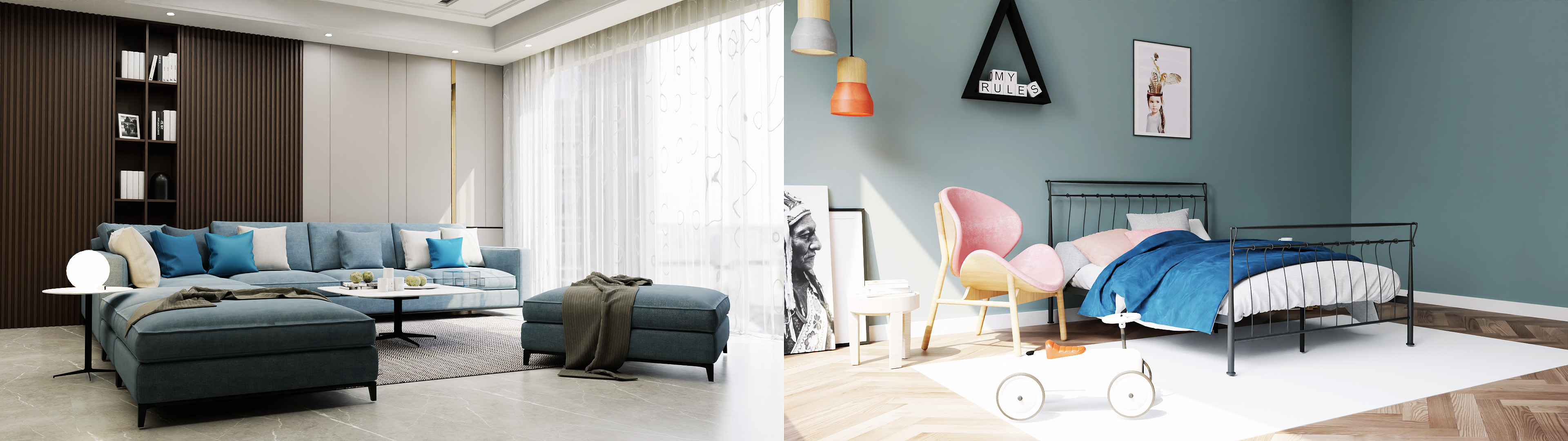 Interior Scenes VOL 04 | Blender | Arch viz | 3D furniture