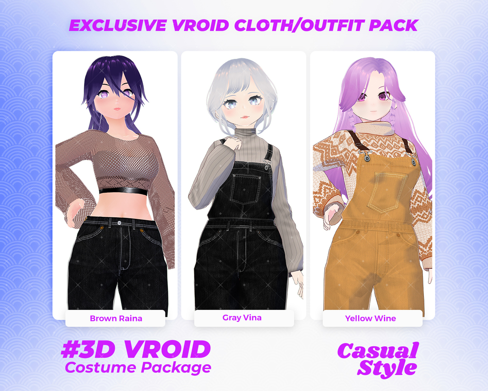 VRoid Clothing Pack, Vtuber Outfits, Casual Elegance, Elegant Wardrobe ...