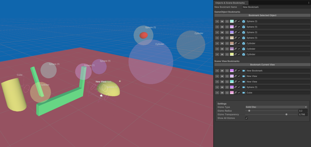 GameObjects and Scene Bookmarks - Unity Editor Addon