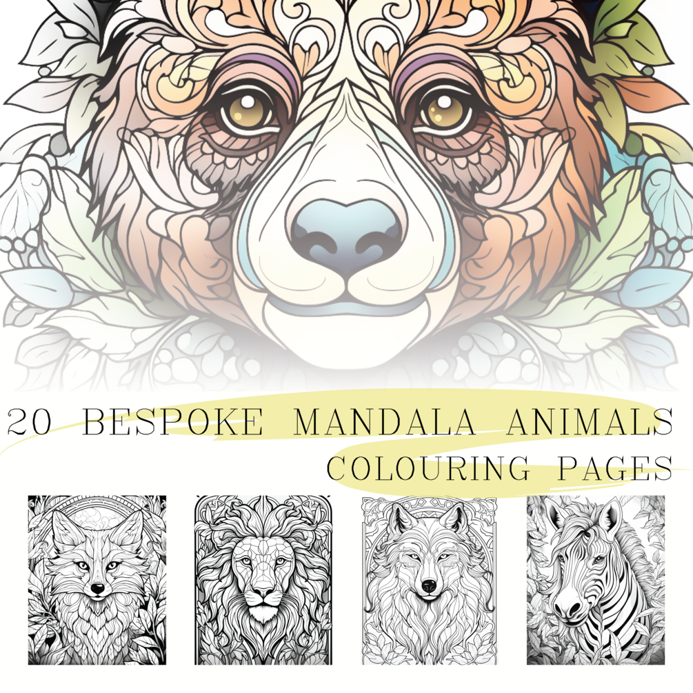 20 Mandala Animals Digital Coloring Pages