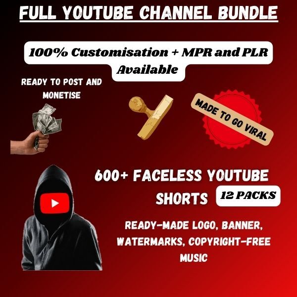 Ready-to-Set-Up YouTube Channel Package – 600+ Faceless Reels ...