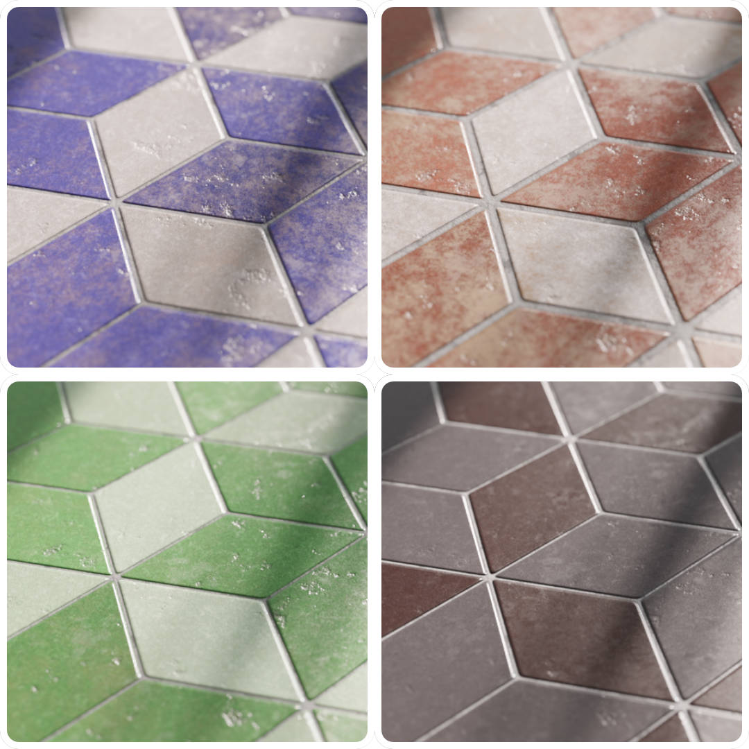 Procedural Star Diamond Tiles for Blender 3D