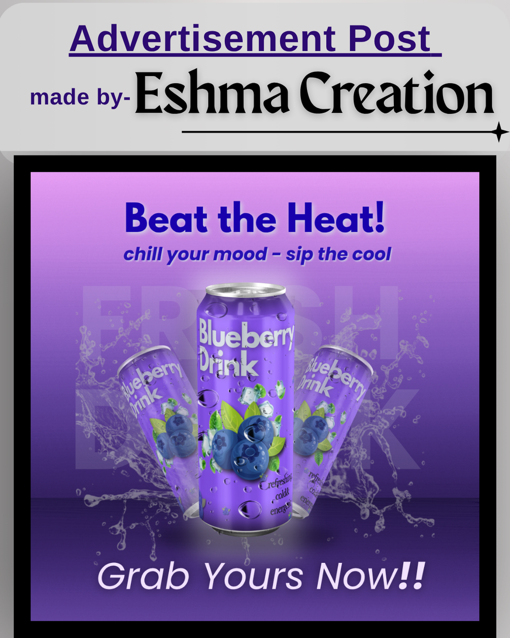 Advertisement Post Template – Eshma Creation | customize one for yourself.