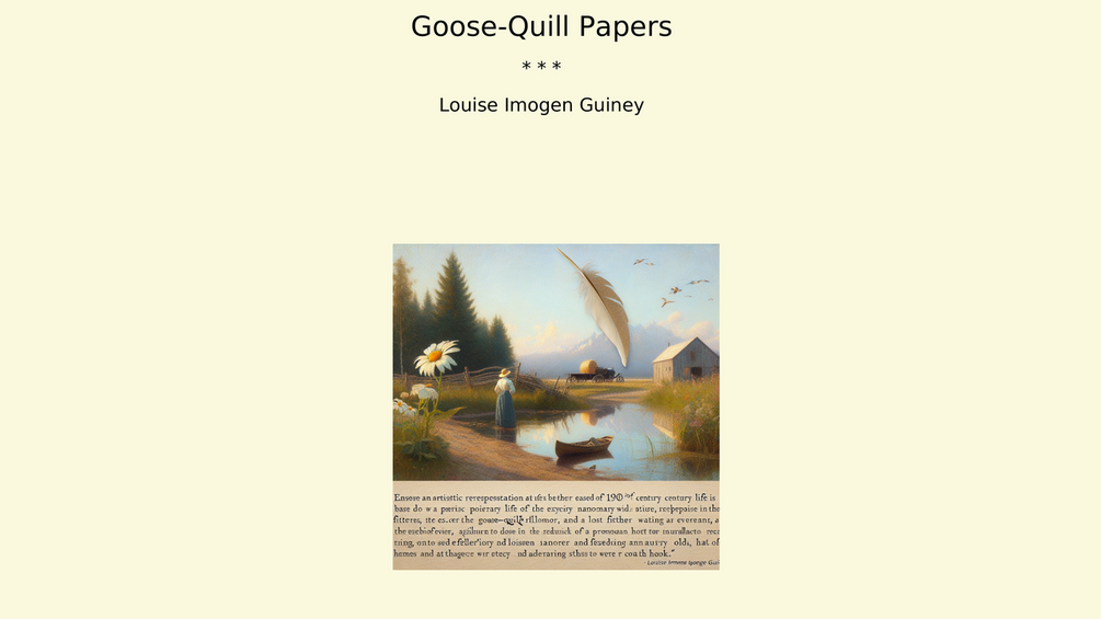 Goose-Quill Papers