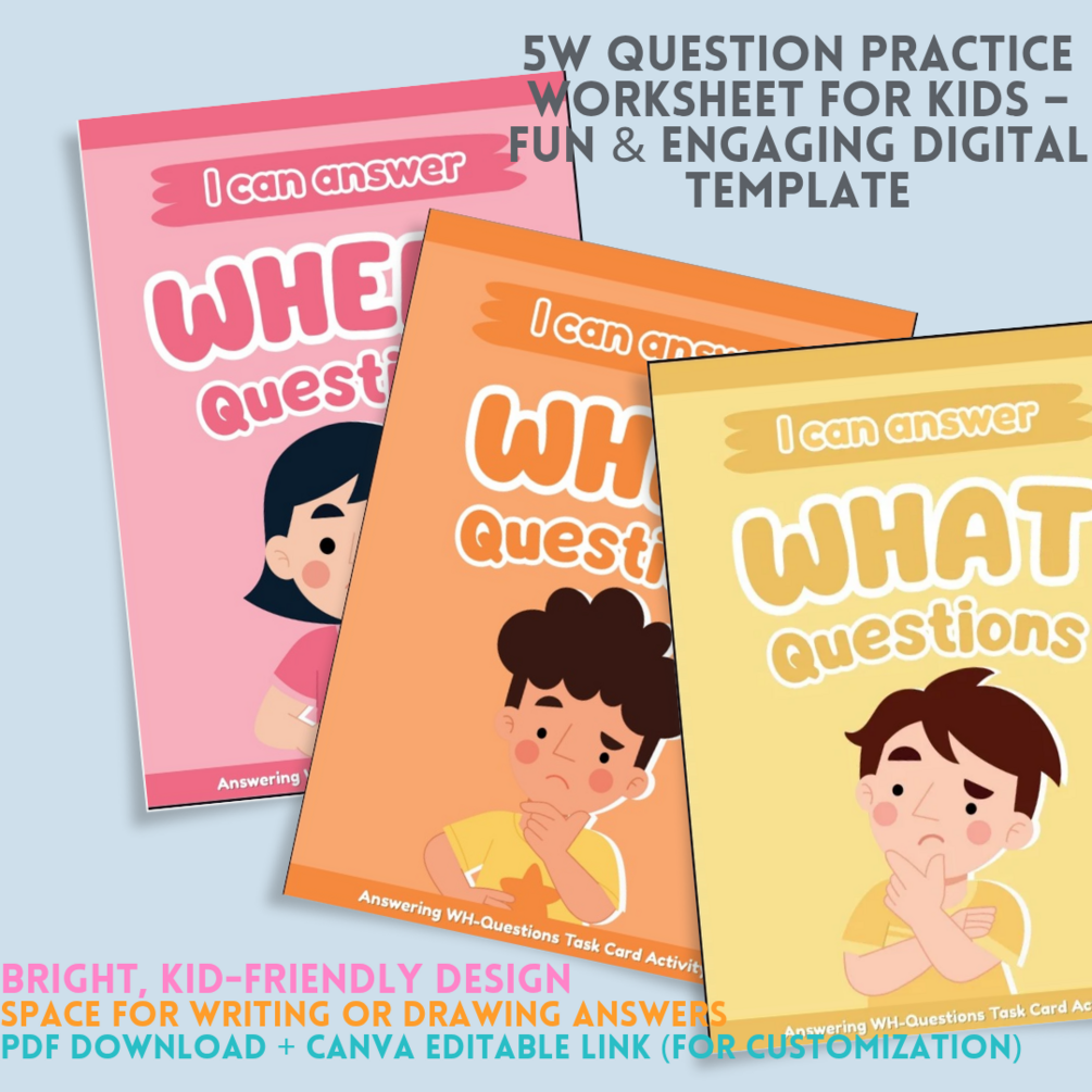 5Ws Question Practice Worksheet for Kids – Fun & Engaging Digital Book ...