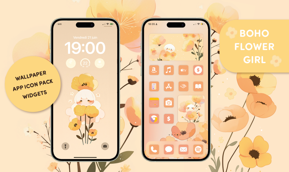 Phone theme - Boho flower girl