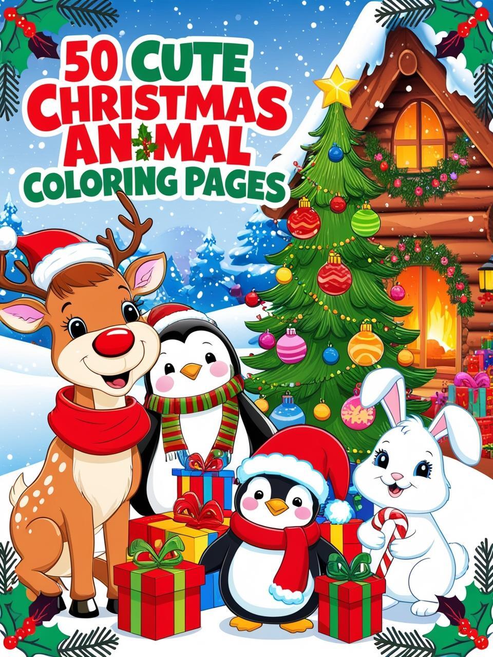 50 Cute Christmas Animal Coloring Pages: Perfect for All Ages