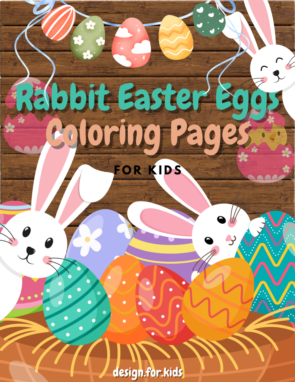 10 Rabbit Easter Eggs Coloring Pages for Kids