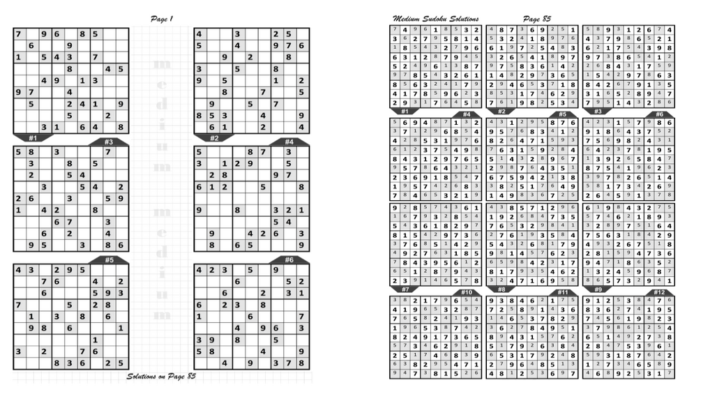 500 Sudoku Puzzles – Medium & Hard (Printable PDF)