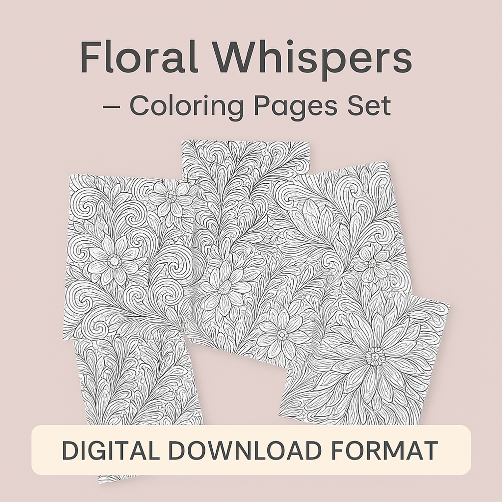 Floral Whispers — Coloring Pages Set