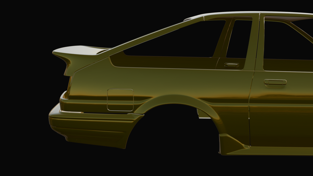 Toyota AE86 +12mm Cut and Rolled REAR Fenders (GT7)