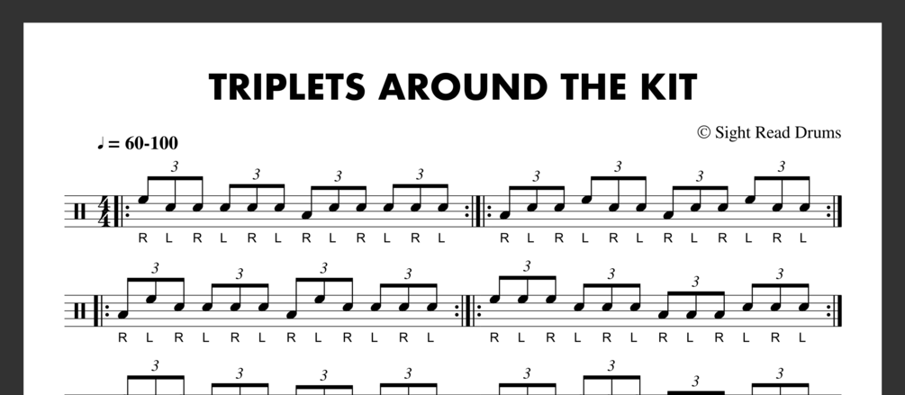 Triplets Around The Kit — Play-Along Exercises, Drum Solo & Fills for ...