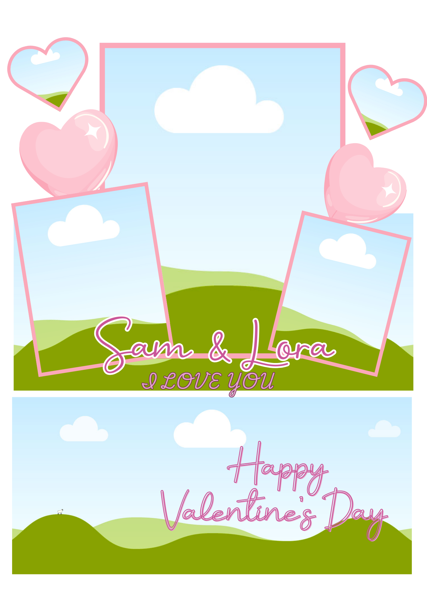 Valentine’s Day Photo Collage Frame – Editable Canva Template