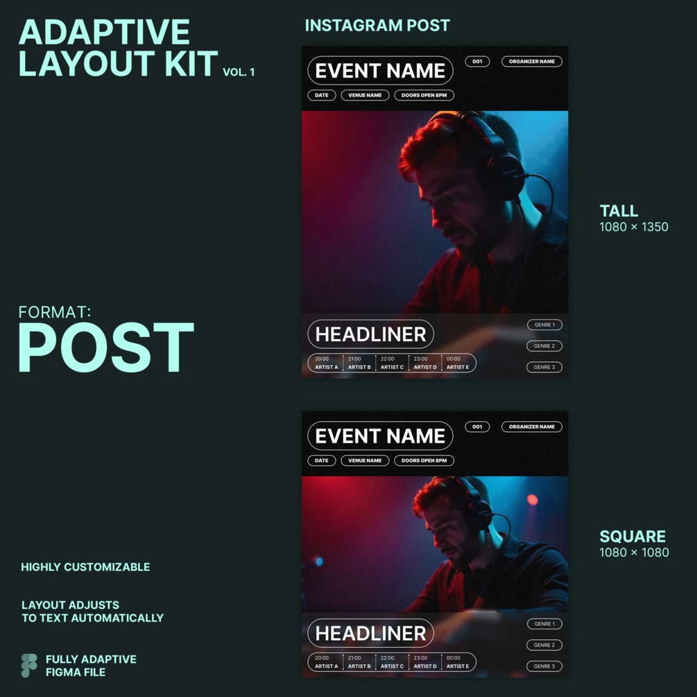 Event Promo Vol. 1 – Instagram Post Templates (Square & Tall)