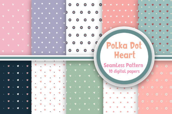 Polka Dot Heart Seamless Pattern