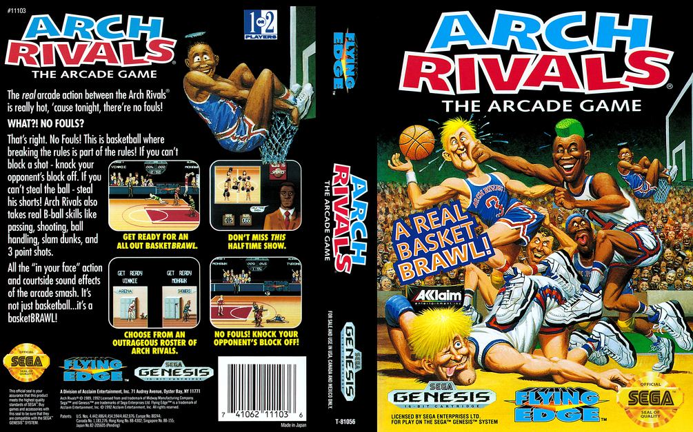 Sega Genesis Game Cover: Arch Rivals The Arcade Game