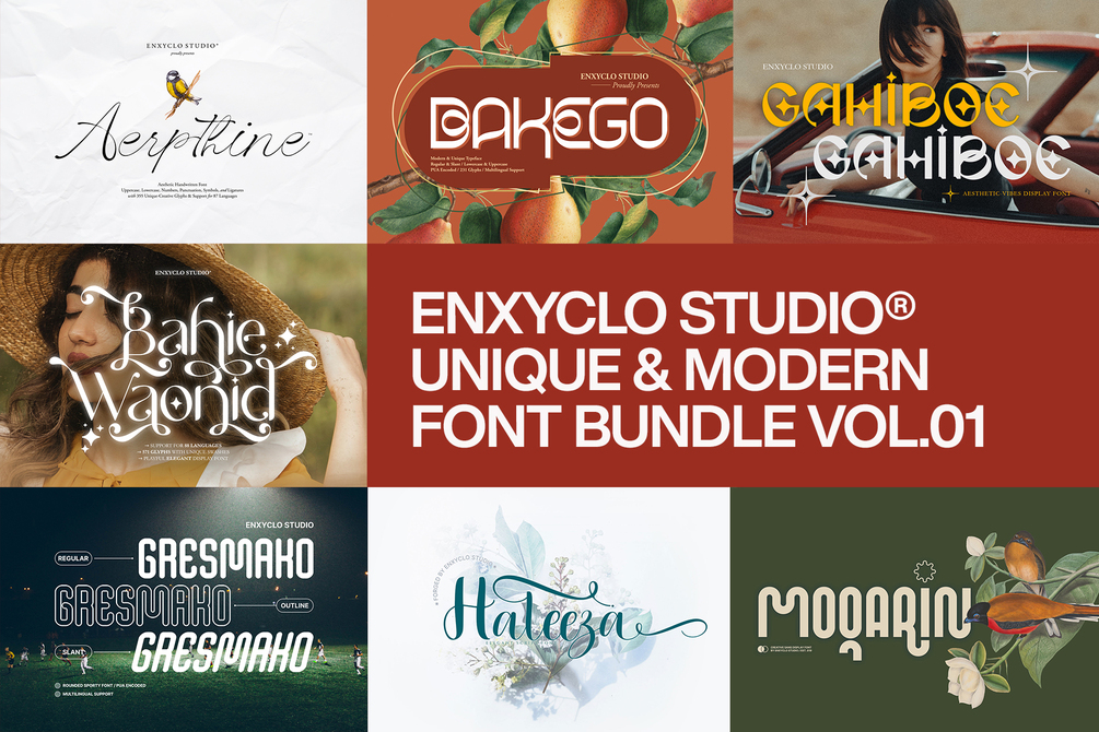 UNIQUE MODERN FONT BUNDLE (VOL.01)