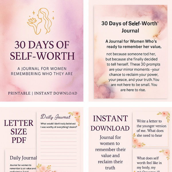 Self-Worth Reflection Bundle — Journal + Planner + Affirmations ...