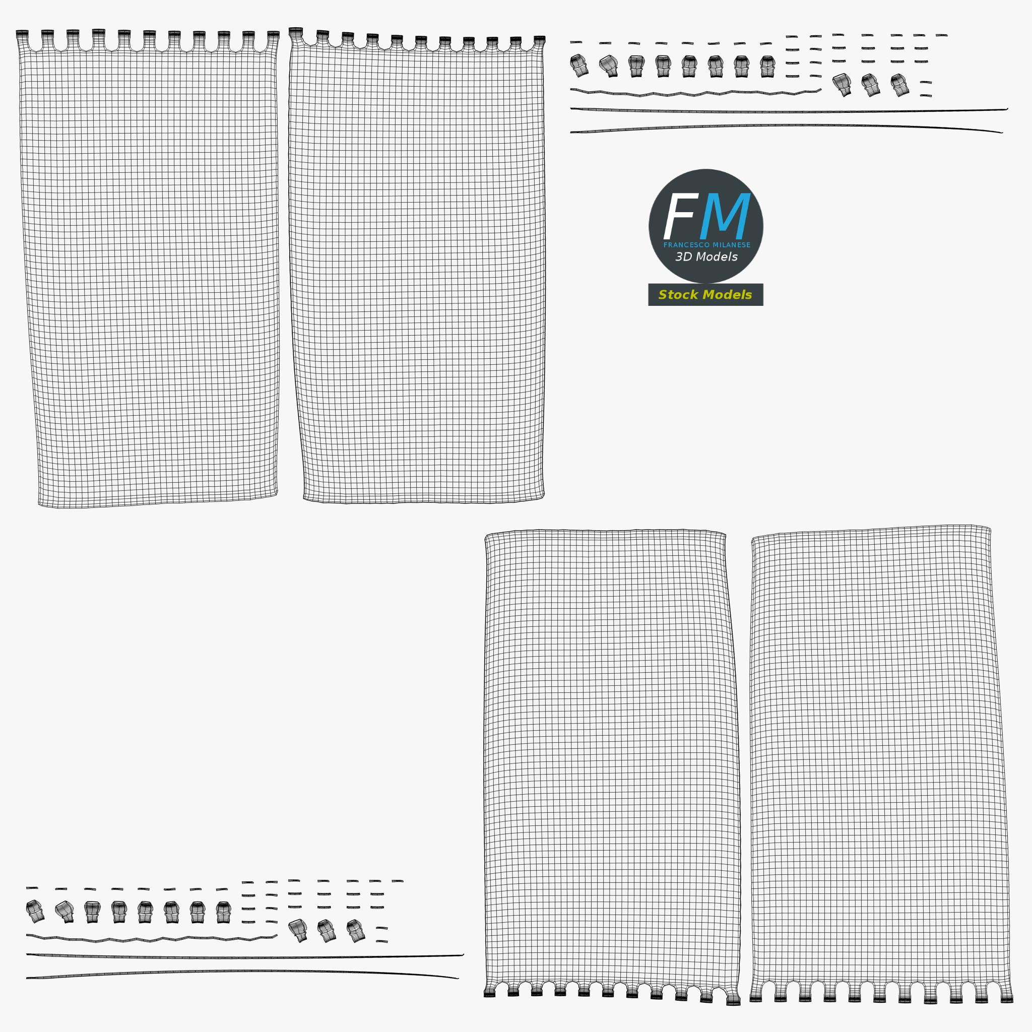 3D MODEL - Window with frame and curtains