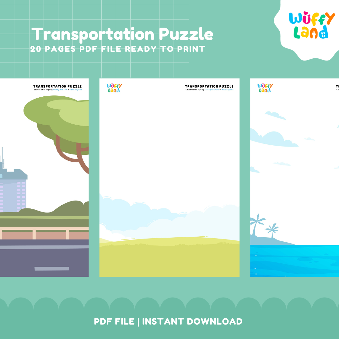 Transportation Puzzle Printable - Fun Kids Activity Educational ...