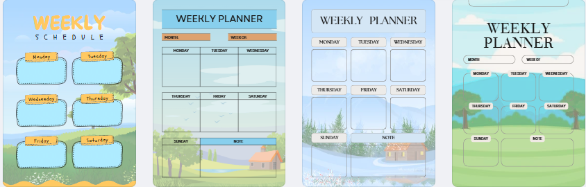 🌿 Nature-Inspired Weekly Planner Set 🌿
