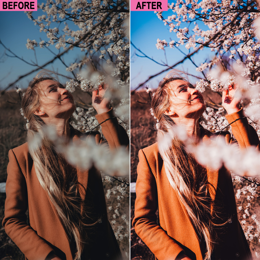 10 SPRING BLOSSOM LIGHTROOM PRESETS (MOBILE + DESKTOP)