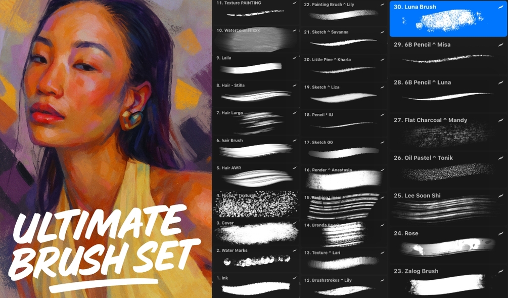 🍏 FREE DOWNLOAD!! Vangogh Oil brush set • Realistic oil brushes for Procreate + 5 Free Premium ...