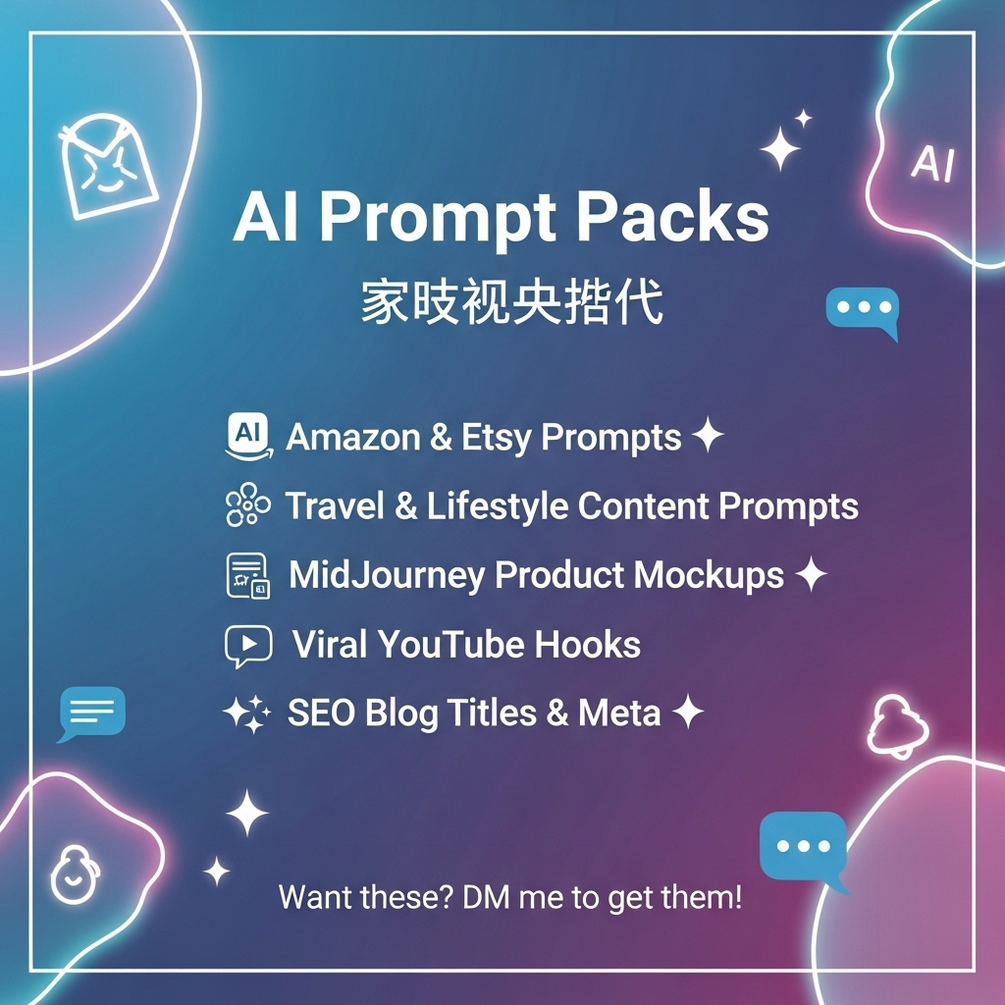 Free Sample Prompt Packs – 460 AI Prompts for Amazon, Etsy, YouTube ...