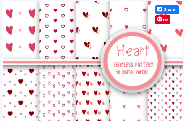 heart seamless pattern digital paper
