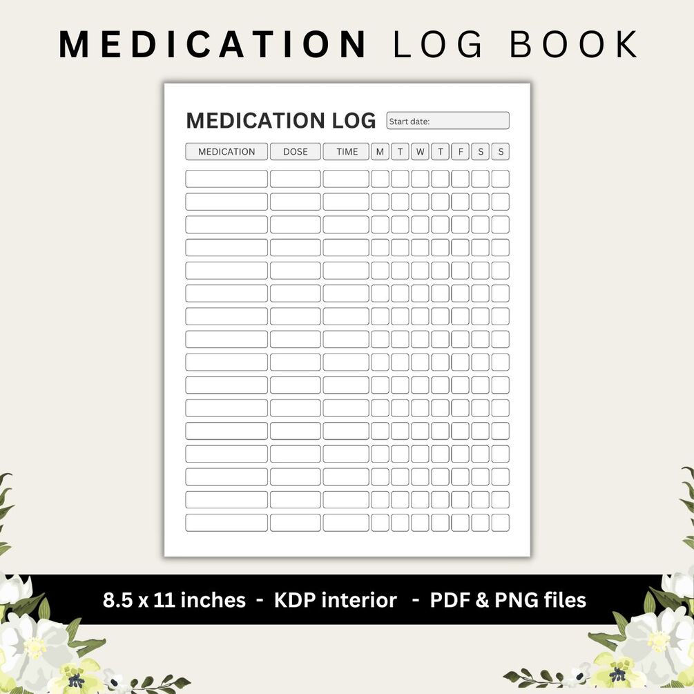 Medication Log Book Template 1