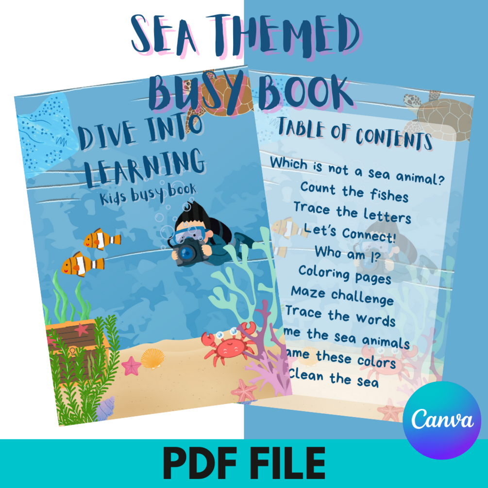 [RIRIDIGITALS] KIDS BUSY BOOK SEA THEMED: DIVE INTO LEARNING