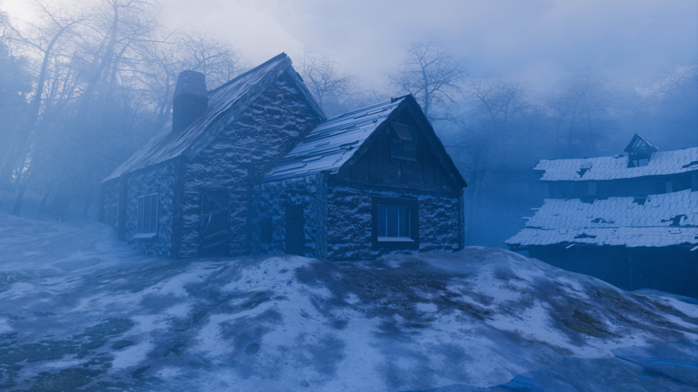 Cozy Winter Cottage Scene