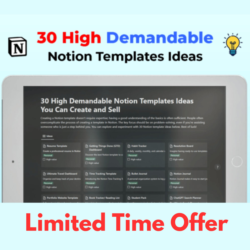 30 High Demandable Notion Plr Templates