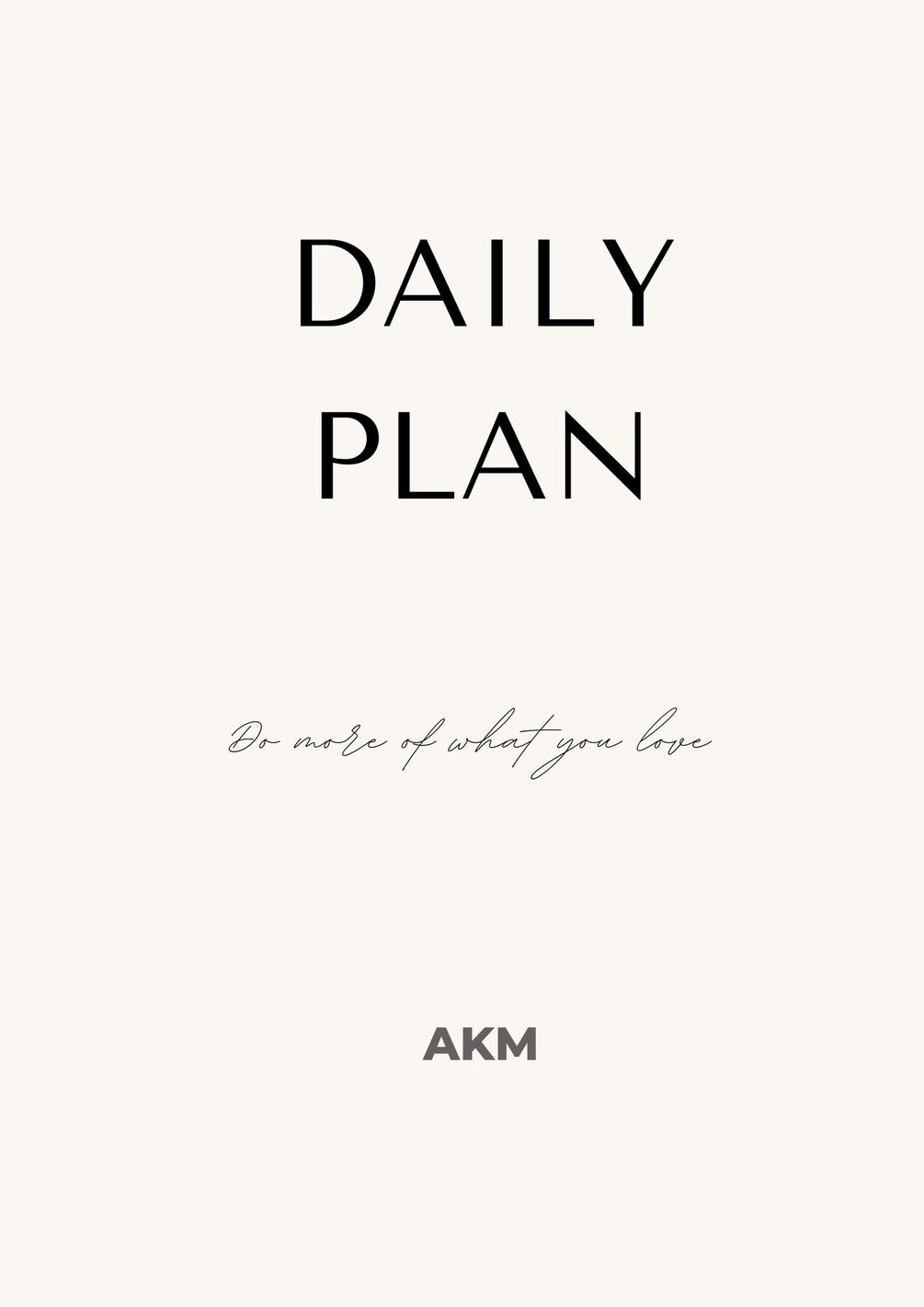 Free Daily Focus Planner - White & Grey Minimalist Sample