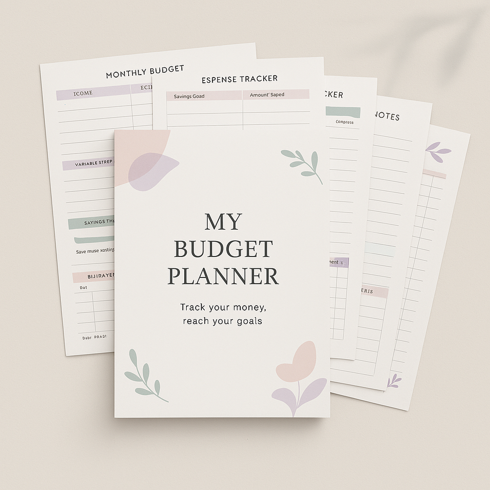 Soft Pastel Budget Planner (Printable PDF, 7 Pages)