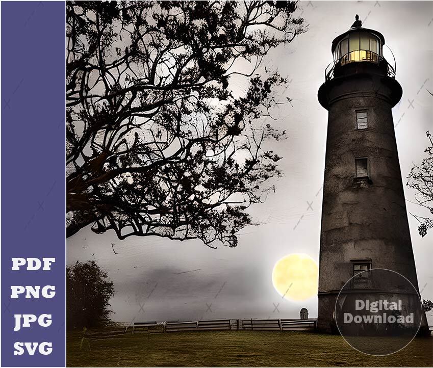 LightHouse with Moon Clouds 7