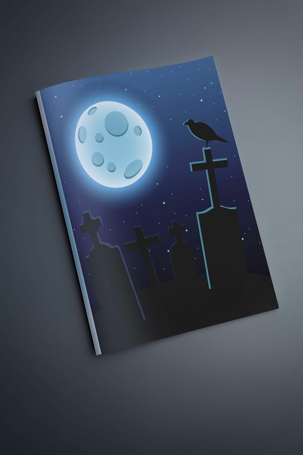 Dark Night with Shinning Moon and a Black Bird Sillhoute style Book ...