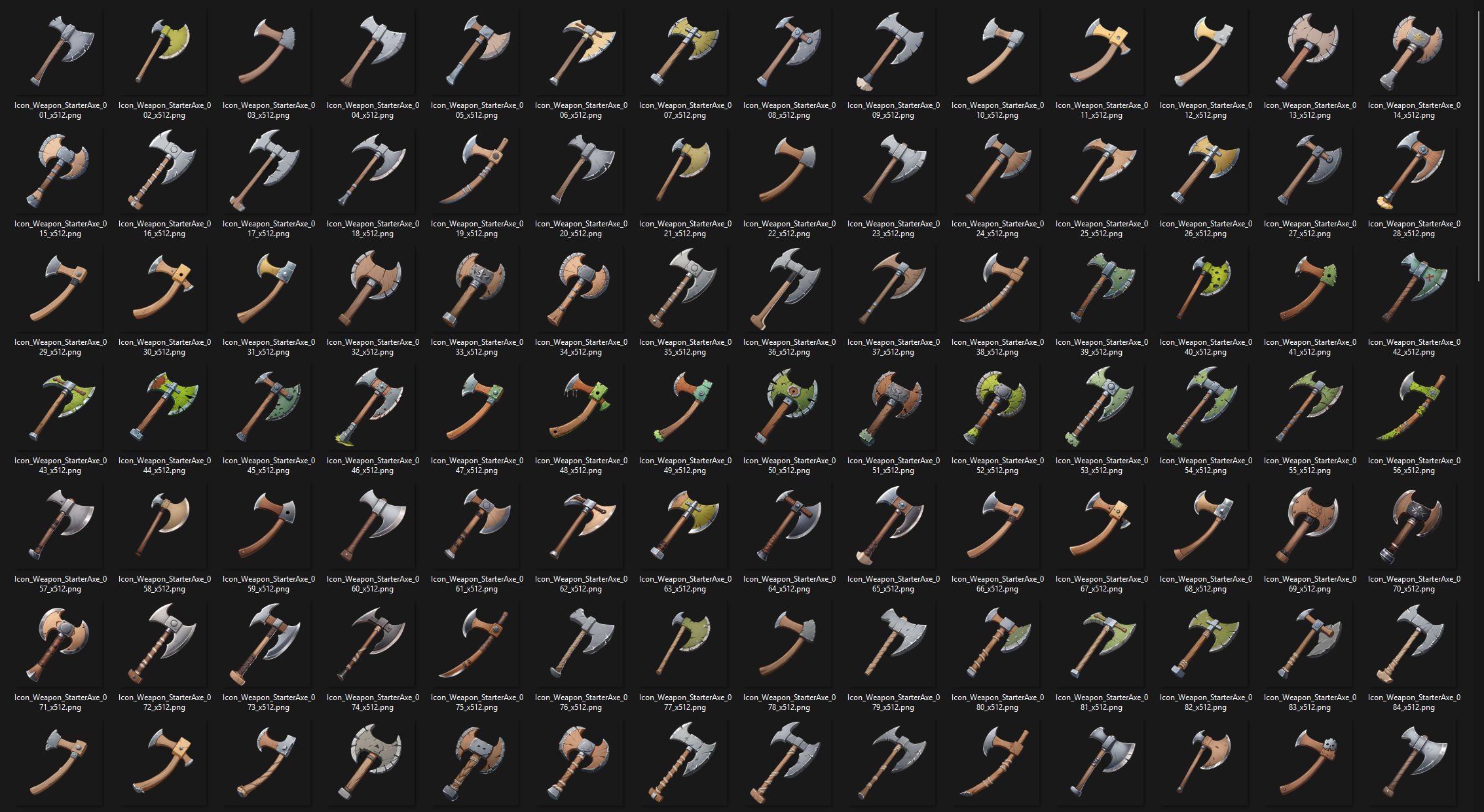 PIXU3D - 253 Transparent Starter Axe Icon Pack