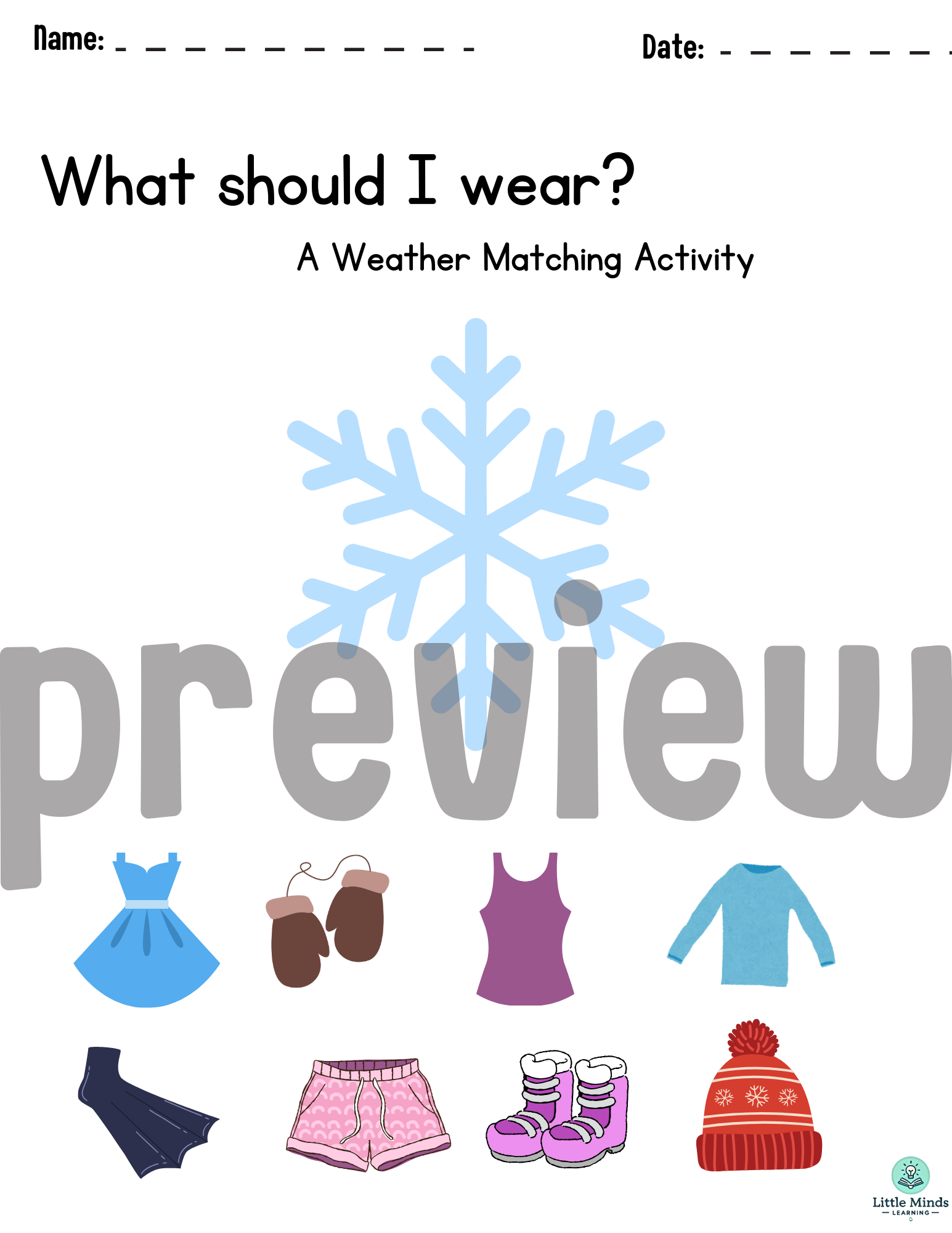 Weather Clothing Activity Pack
