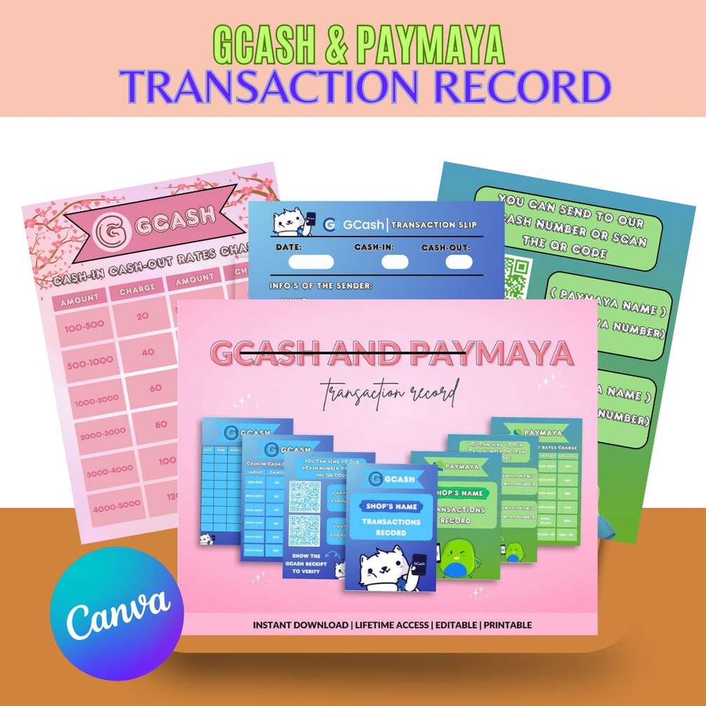 GCash/PayMaya Budget Tracker | Canva Editable | Free Template + PLR/MRR ...